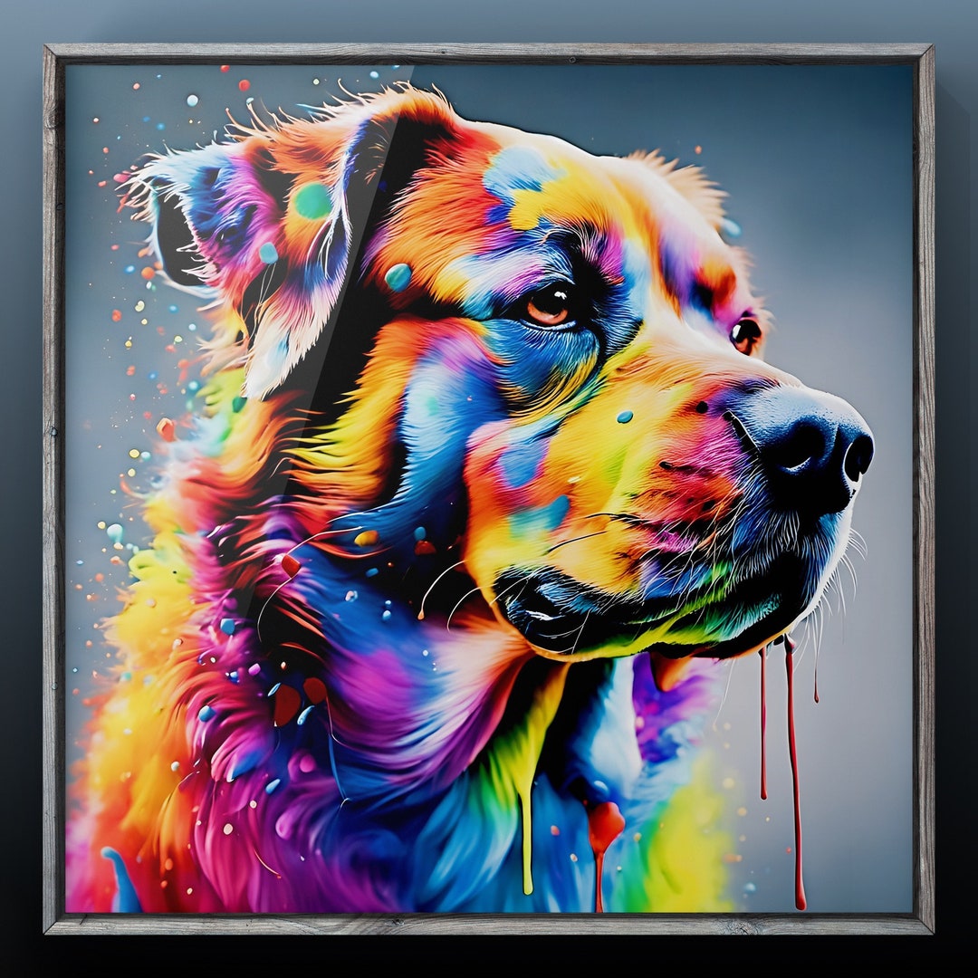 Rainbow Dogs - 2 X Ai Art Digital Print / Download - Etsy