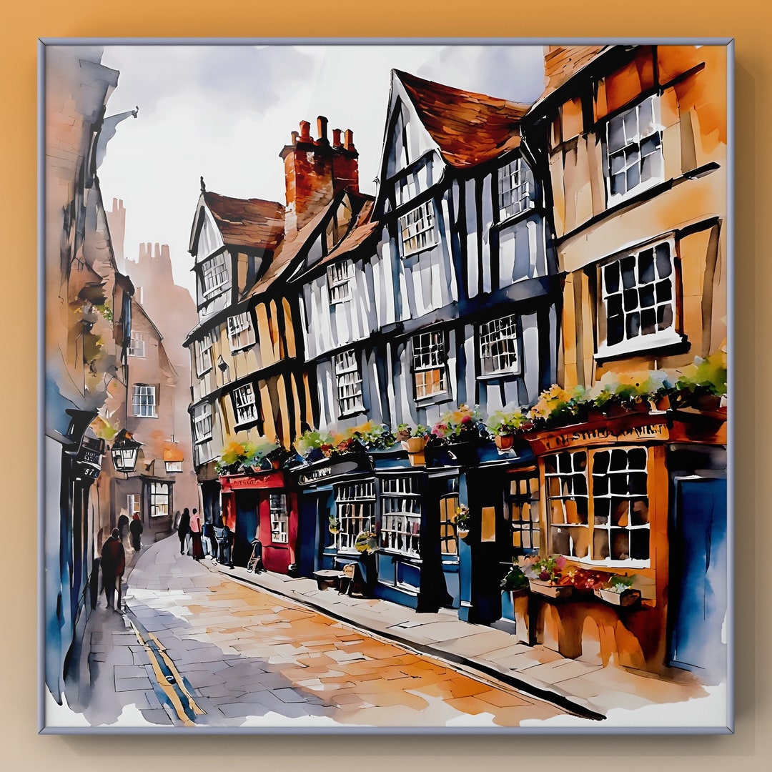 The Shambles, York, Ai Watercolour - 3 X Ai Art Digital Print ...