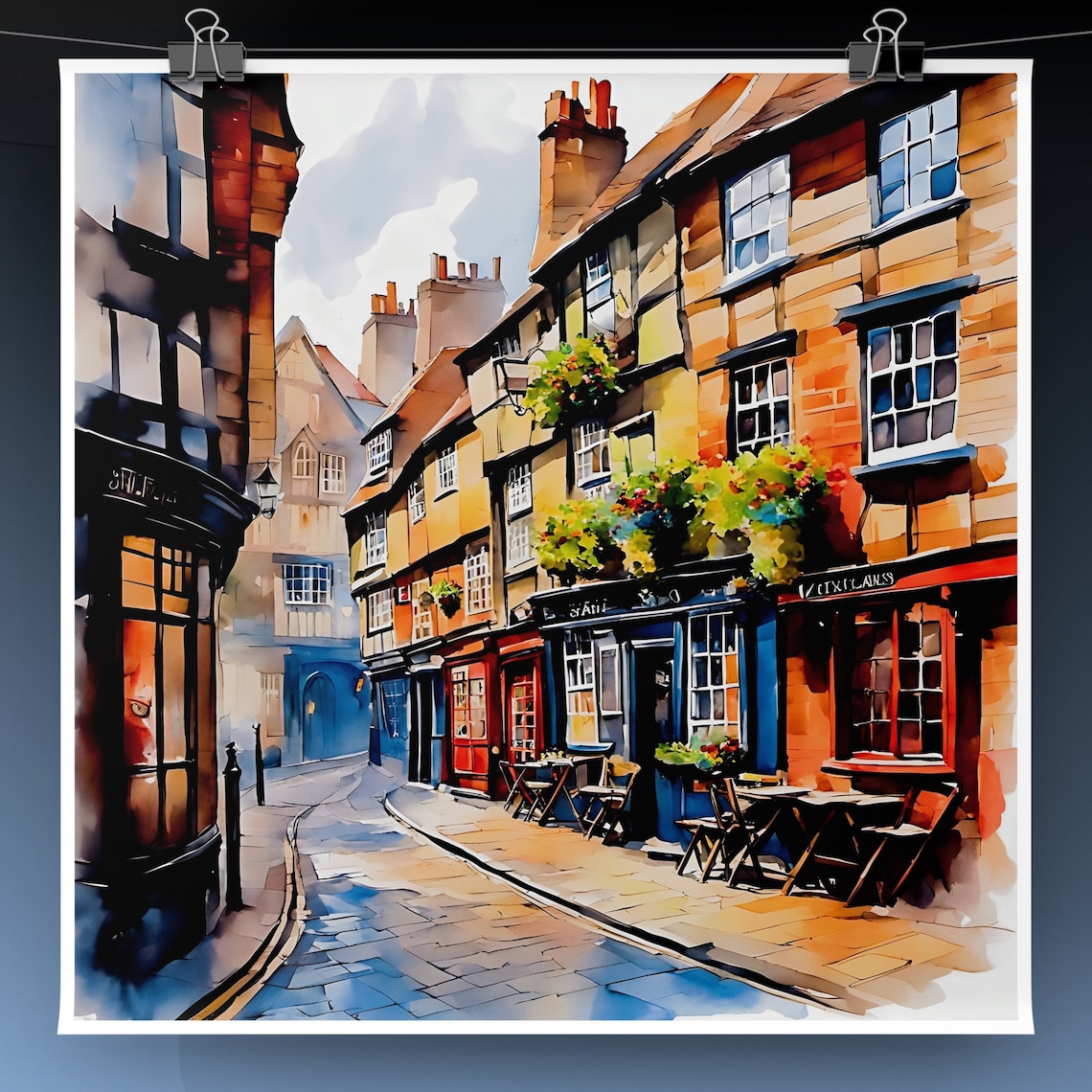 The Shambles, York, Ai Watercolour - 3 X Ai Art Digital Print ...