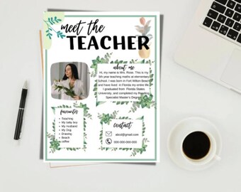 Meet the Teacher Printable School Night Template Back to - Etsy