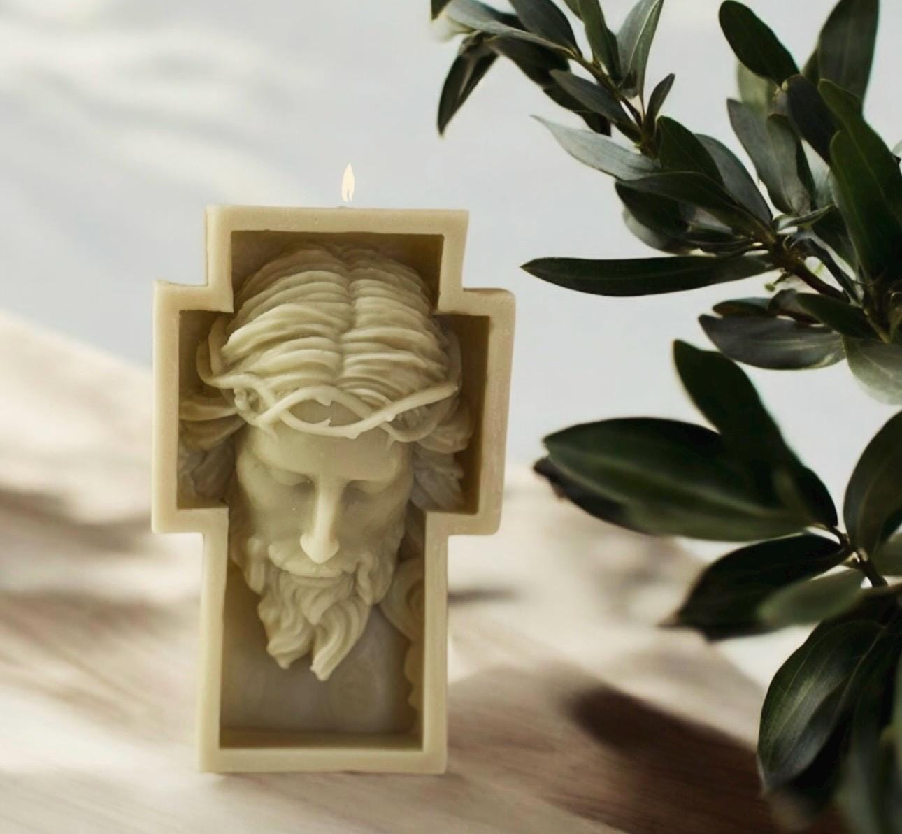 Handmade Jesus Christ Beeswax Candle: Religious Home Decor - Etsy