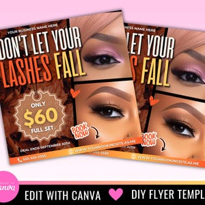 Fall Lash Special Flyer: Lash Tech September Booking (canva Template ...