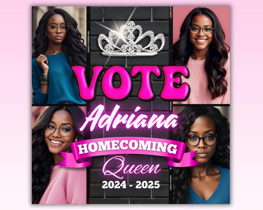 Pink Vote Homecoming Queen Flyer, Homecoming Campaign Flyer, HOCO Flyer ...