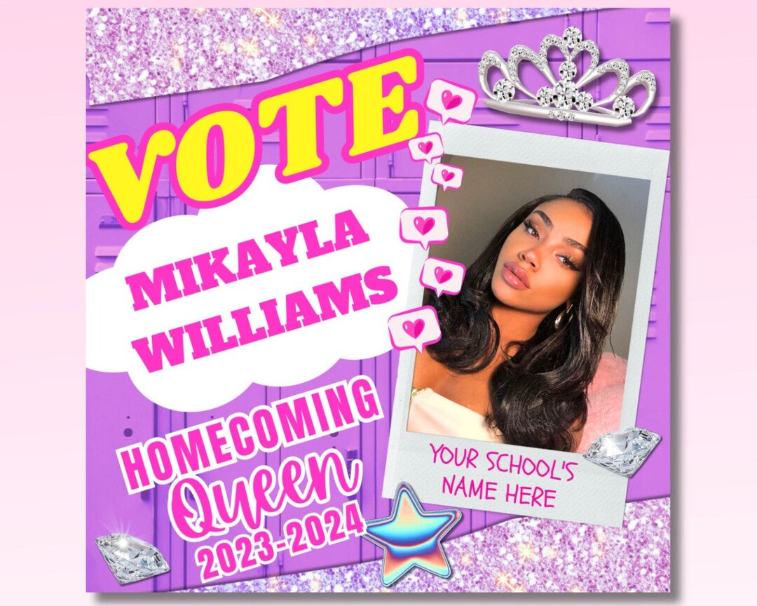 Vote Homecoming Queen Campaign Flyer, Vote Class President Student ...