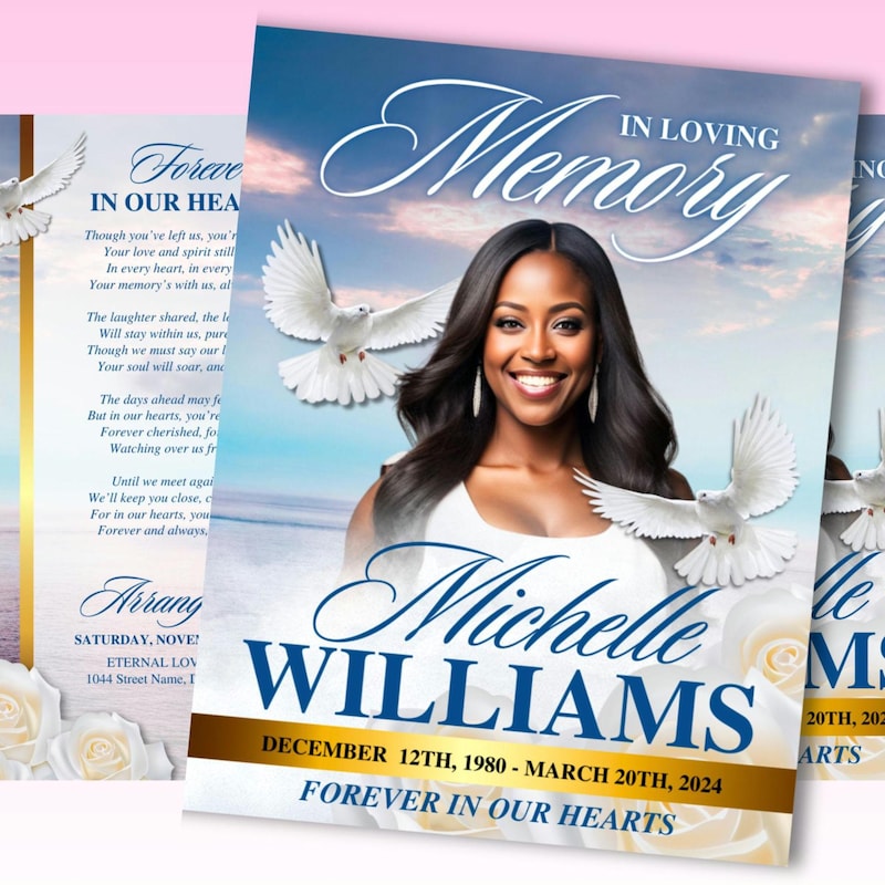 Blue Funeral Background - Etsy