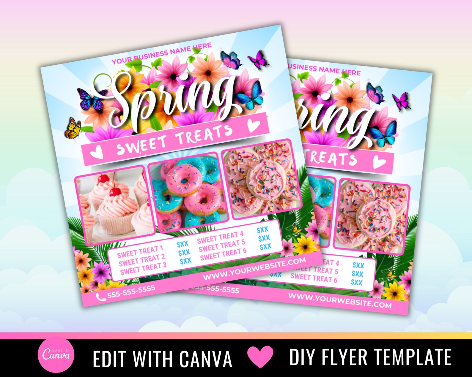 Spring Bake Sale Flyer, Spring Sweet Treat Flyer, Bakery Flyer, Bake ...