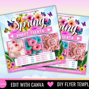 Spring Bake Sale Flyer, Spring Sweet Treat Flyer, Bakery Flyer, Bake ...