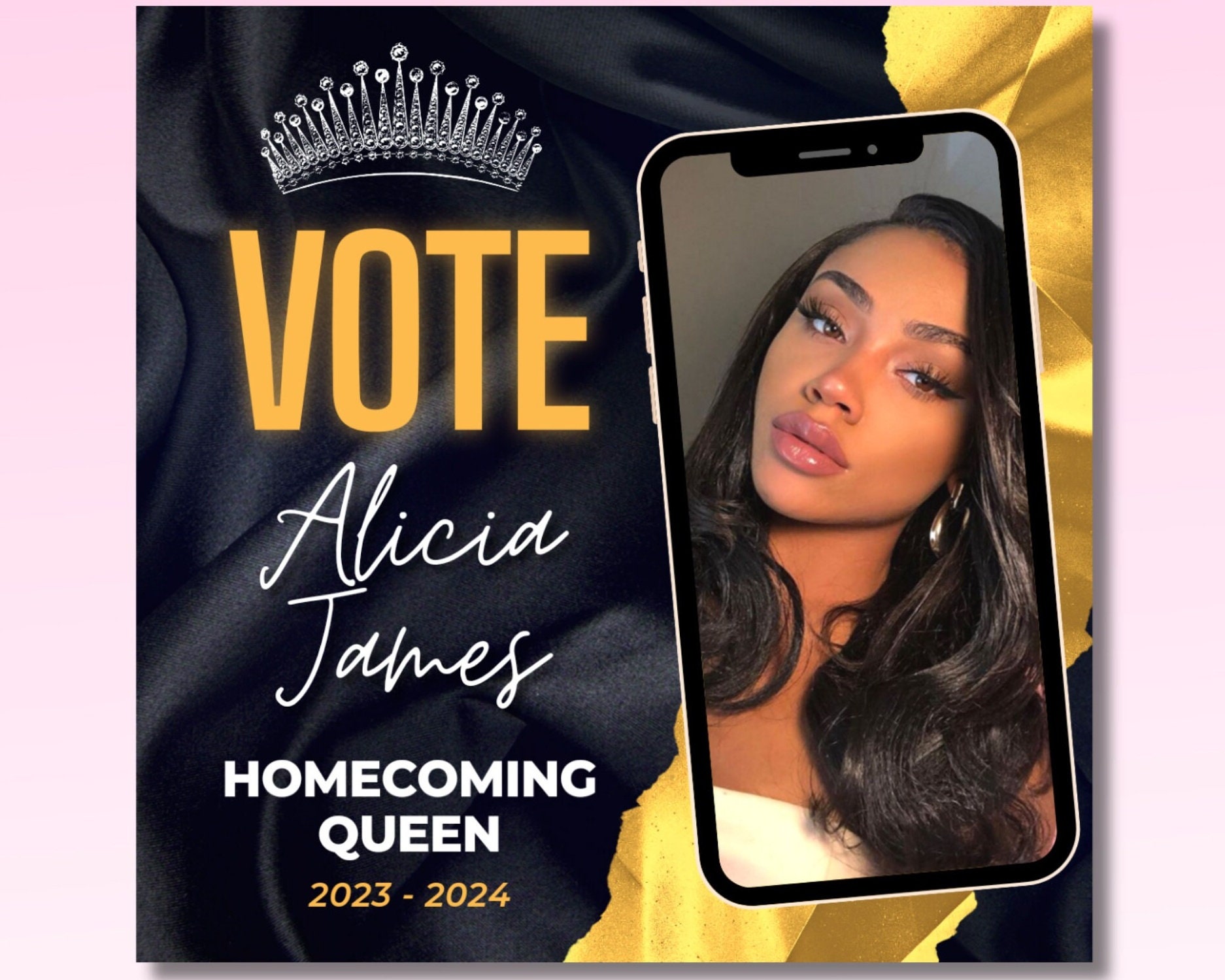 Homecoming Queen Campaign Flyer Vote Homecoming Queen Girl Flyer