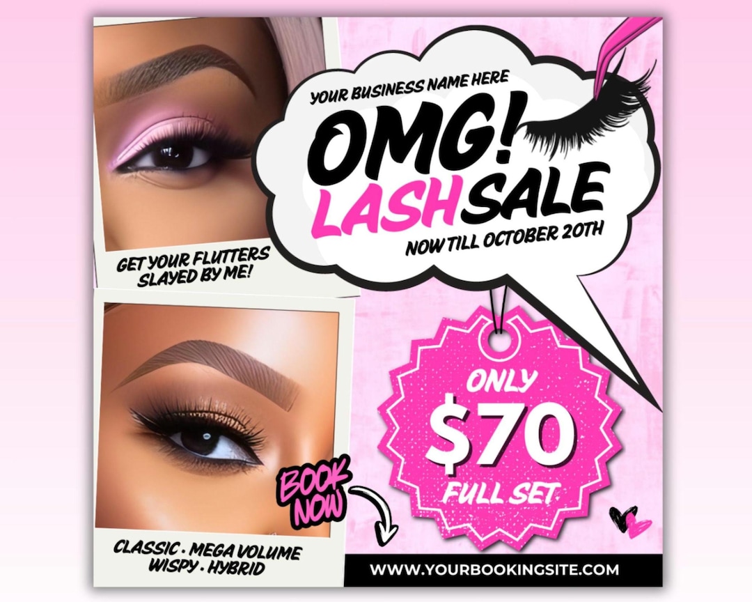 Lash Sale Flyer, Lash Special Flyer, Lash Deal, Lash Extensions Flyer ...