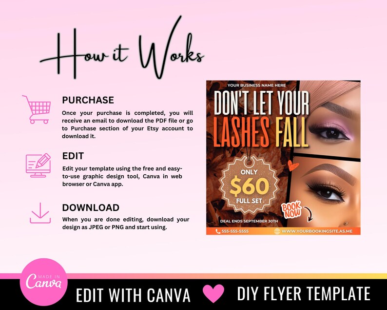 Fall Lash Special Flyer: Lash Tech September Booking (canva Template ...