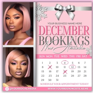 Pink December Booking Flyer, December Calendar Flyer. December Books ...