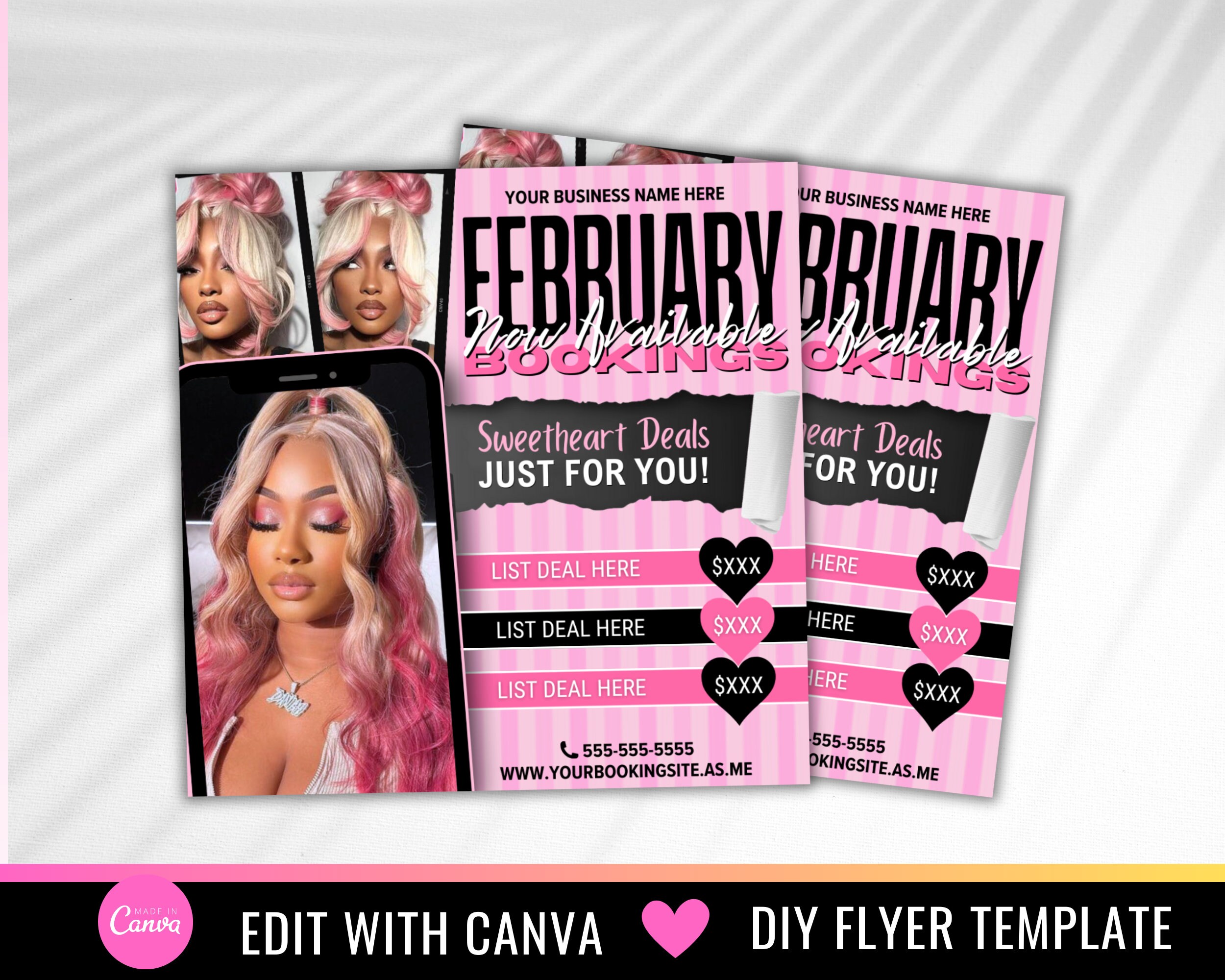 February Booking Flyer, Valentine's Day Special Flyer, Appointments ...