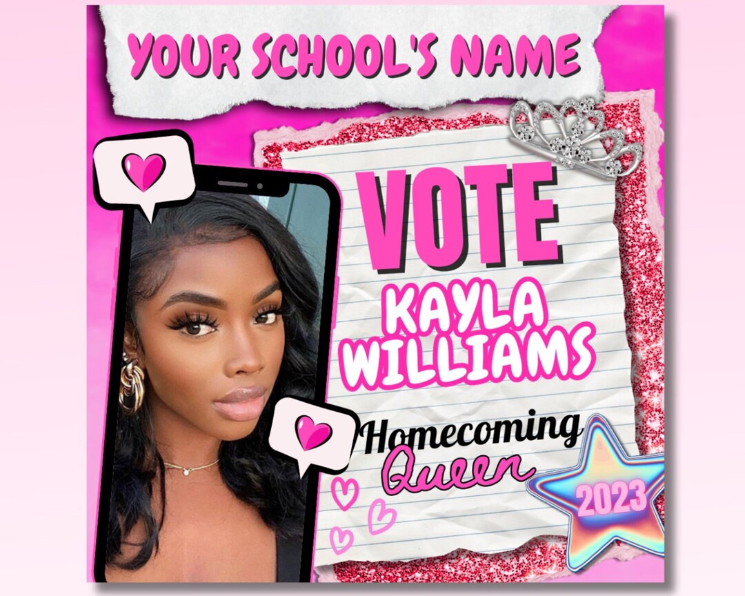Vote Homecoming Queen Flyer: Canva Template (digital Download) - Etsy