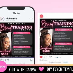 Braid Class Flyer, Braid Course Flyer, Braid Masterclass, Braid Training, Braiding Class Flyer ...
