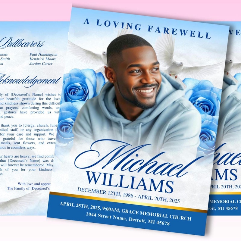 Blue Funeral Background - Etsy