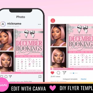 Pink December Booking Flyer, December Calendar Flyer. December Books ...