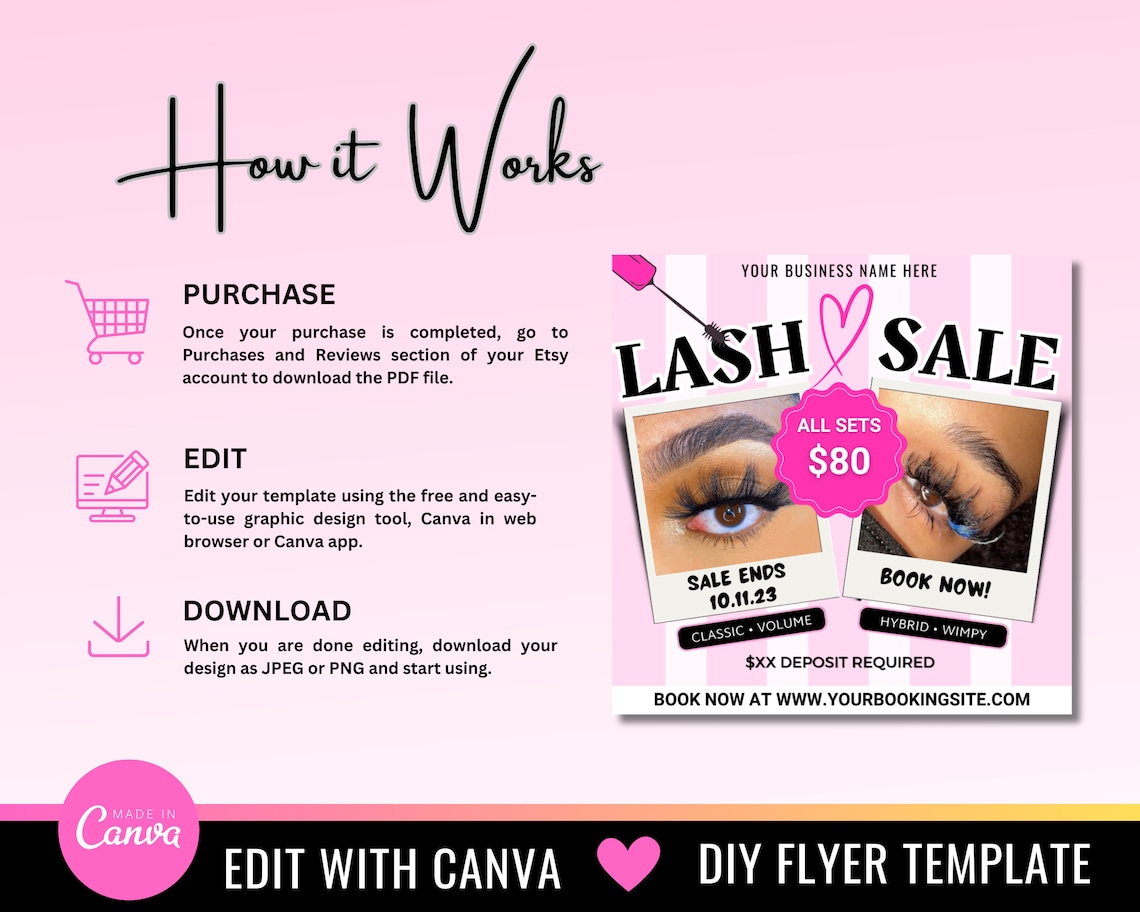 Lash Sale Flyer, Lash Special, Lash Deal Flyer, Lashes Extensions Lash ...