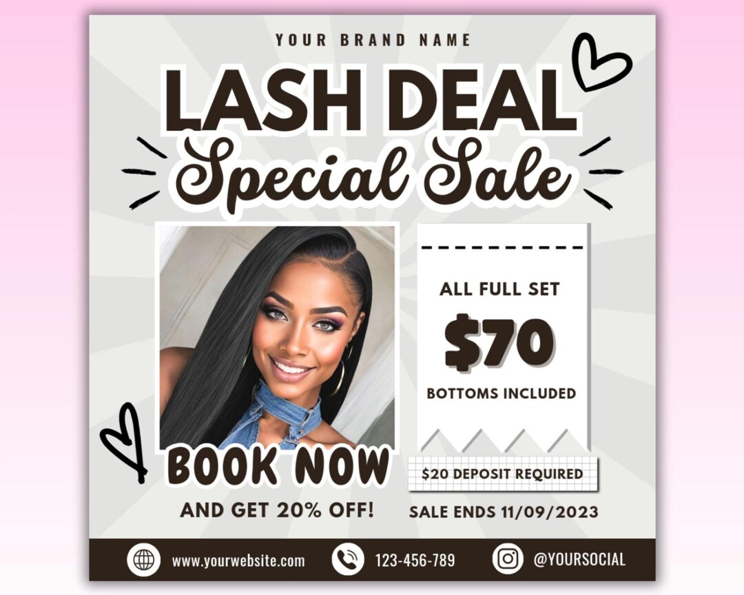 Lash Tech Flyer, Lash Special Flyer, Lash Sale Flyer, Lash Deal, Lash ...