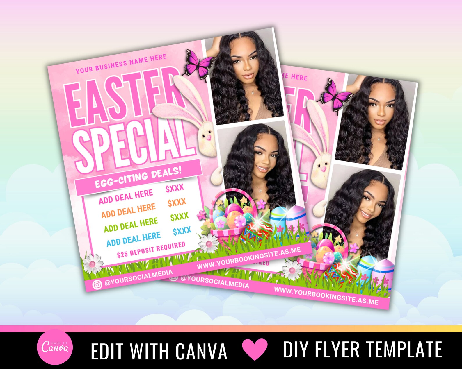 Easter Booking Flyer, Easter Special Flyer, Easter Sale, Spring Booking ...