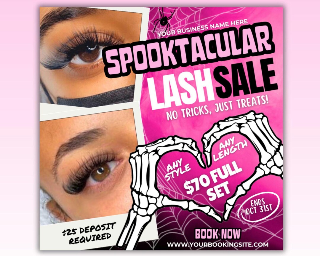 Halloween Lash Special Flyer: Lash Tech Canva Template - Etsy
