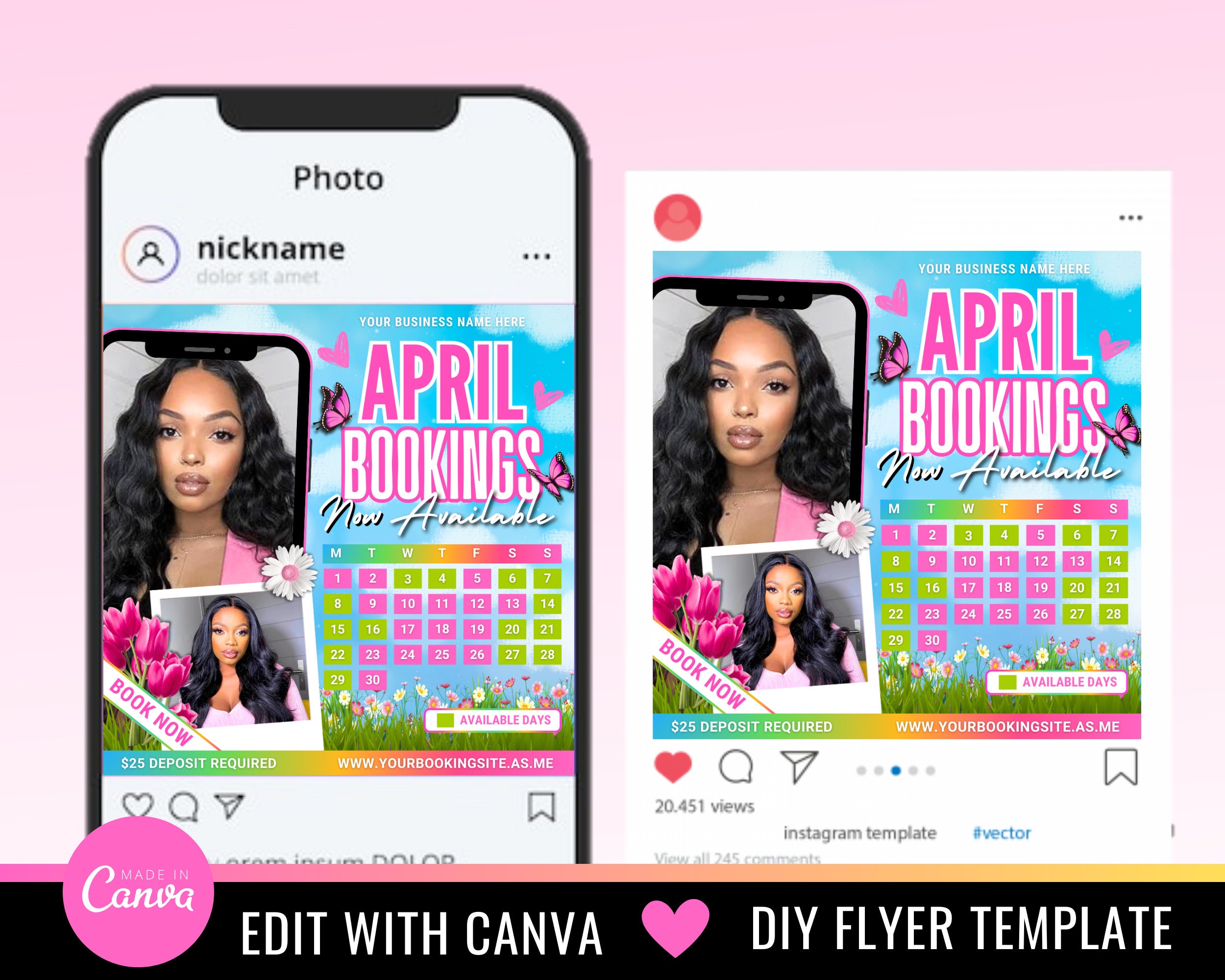 April Booking Flyer, April Calendar Flyer, April Books Open ...