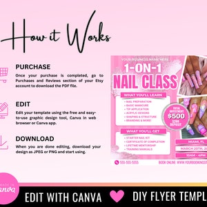 Nail Class Flyer, Nail Training Flyer, 1 on 1 Nail Class, Nail Course ...