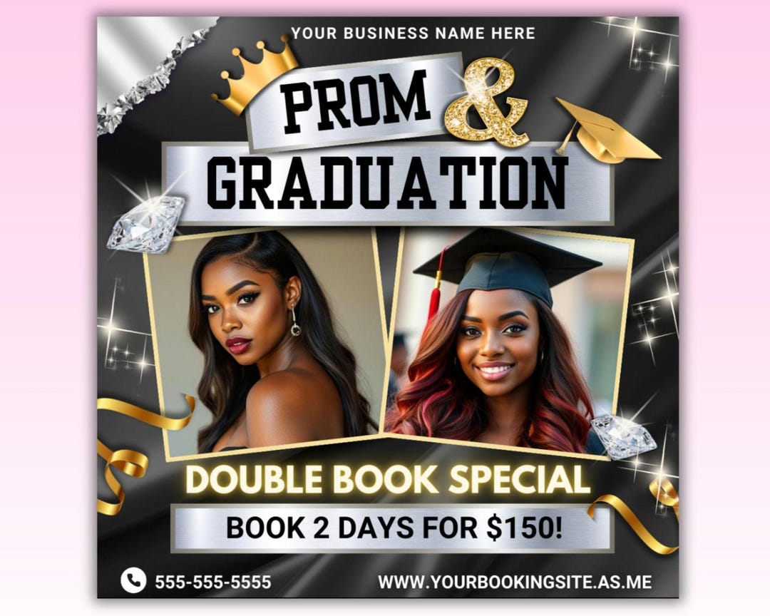 Prom & Graduation Flyer: Hair, Makeup, Nails, Lash (canva Template) - Etsy