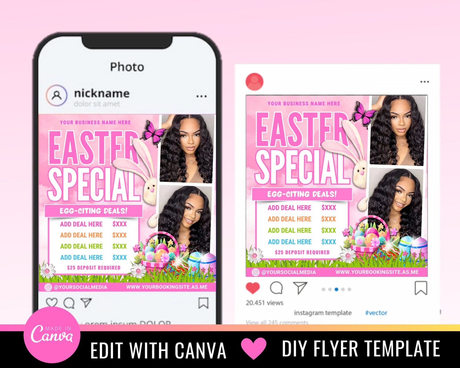 Easter Booking Flyer, Easter Special Flyer, Easter Sale, Spring Booking ...