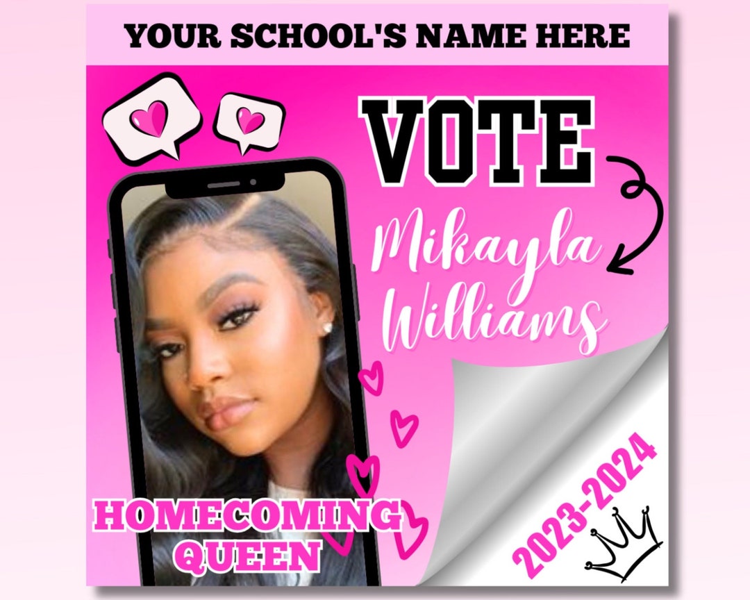 Vote Homecoming Queen Campaign Flyer, Class Election President Student ...