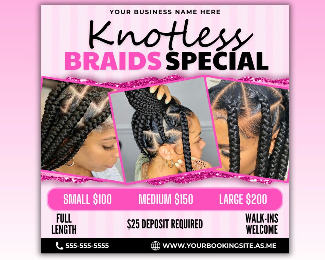 Braids Special Flyer, Braids Deals, Braids Booking Flyer, Braids ...