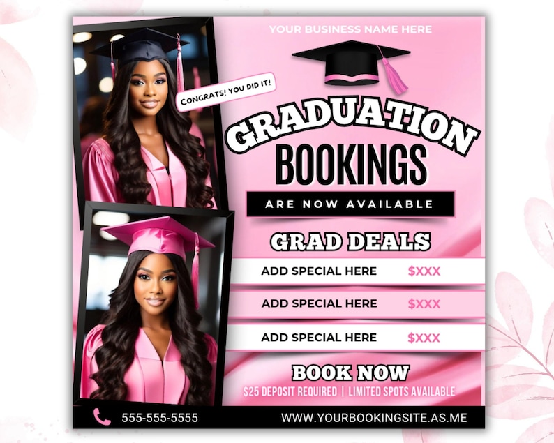Graduation Booking Flyer, Graduation Special Flyer, Graduation Deals ...