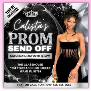 Silver Prom Send Off Flyer Prom Send Off Invitation Prom Party Flyer