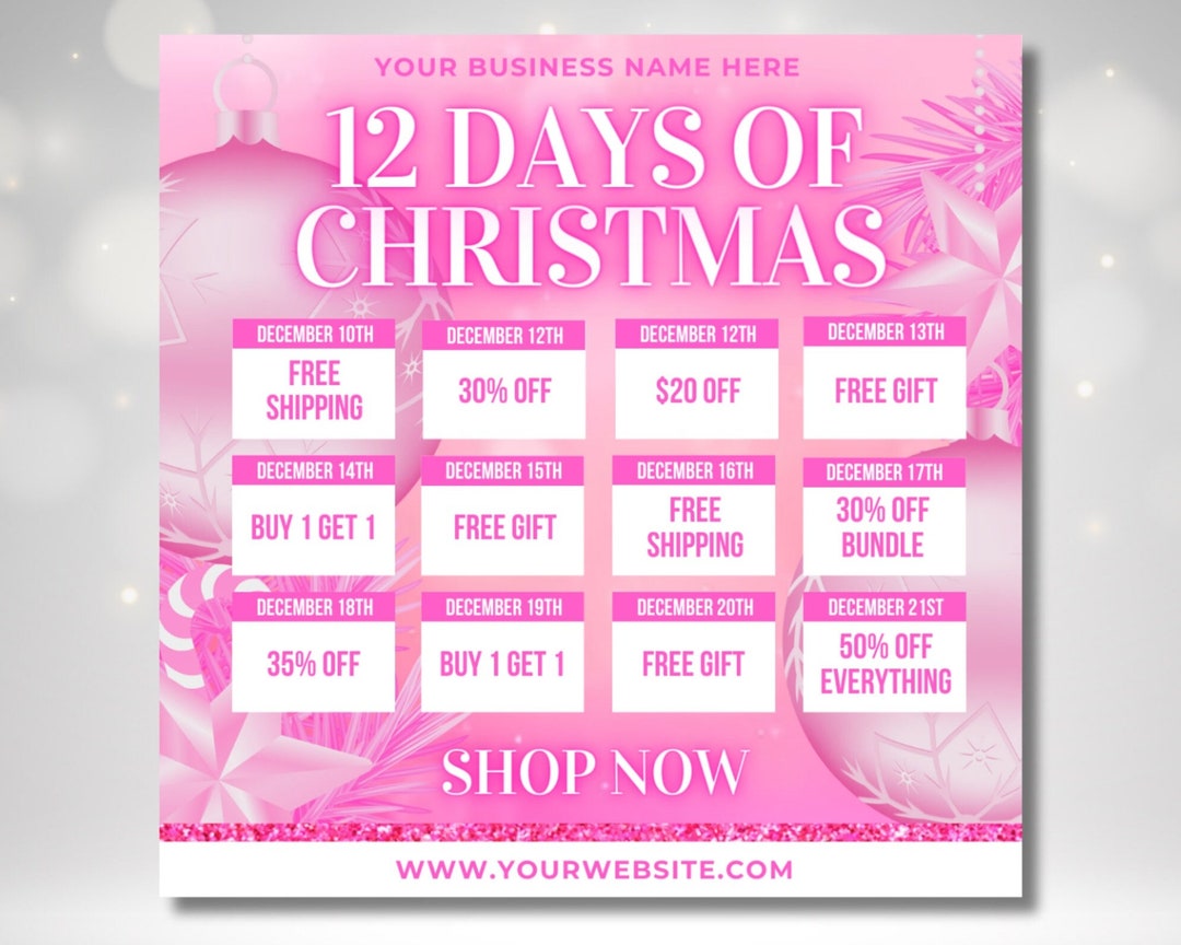 12 Days of Christmas Flyer, Christmas Sale Flyer, Christmas Deal Flyer ...