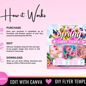 Spring Bake Sale Flyer, Spring Sweet Treat Flyer, Bakery Flyer, Bake ...