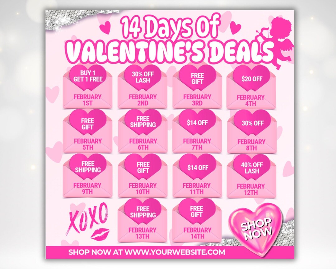 14 Days of Valentines Flyer, Valentines Special, Valentines Promo ...