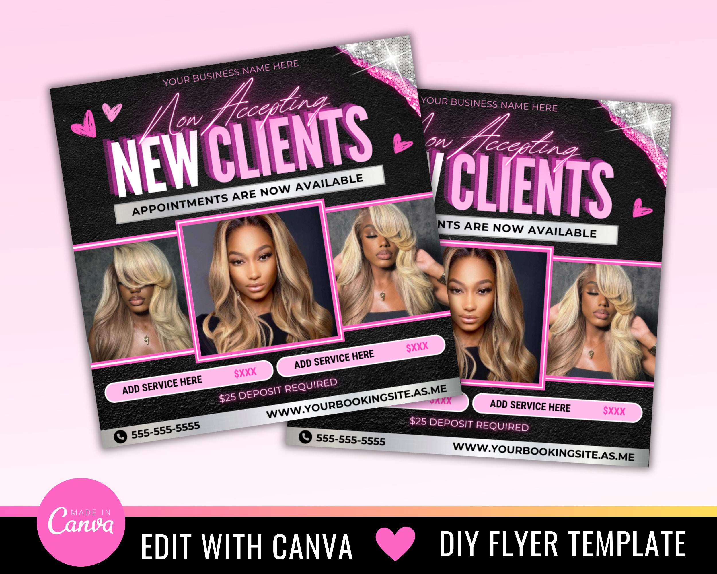 New Client Flyer, New Client Special Flyer, Hair Locs Braids Lashes Wig ...