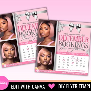 Pink December Booking Flyer, December Calendar Flyer. December Books ...
