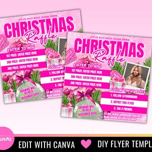 Christmas Raffle Flyer, Christmas Giveaway Flyer, Christmas Contest ...