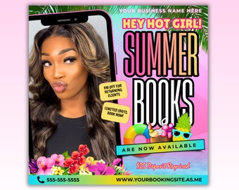 Summer Booking Flyer, Summer Break, Summer Special, Summer Appointments ...