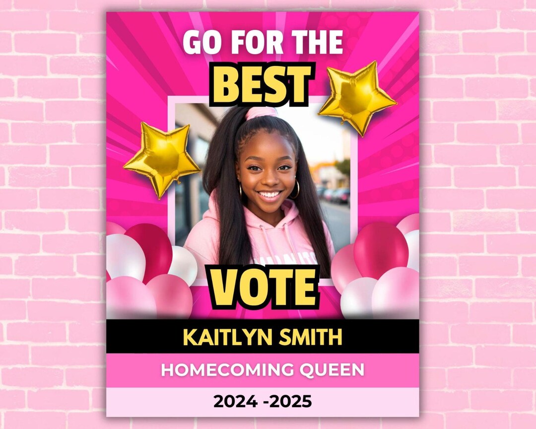 Vote Homecoming Queen Poster, Homecoming Campaign Flyer, HOCO Poster ...