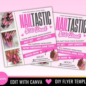 Nail Deal Flyer, Nail Special Flyer, Nail Tech Sale Flyer, Nail Flash ...
