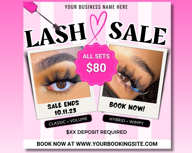 Lash Sale Flyer, Lash Special, Lash Deal Flyer, Lashes Extensions Lash ...