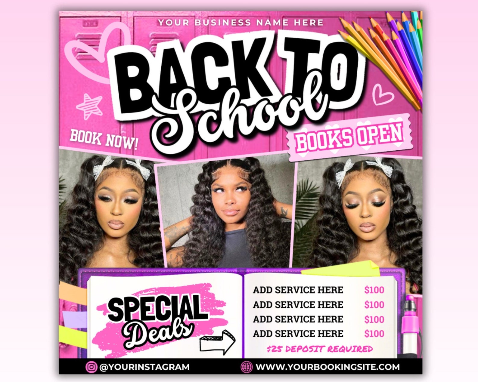 Back to School Booking Flyer, Back 2 School Special August Booking ...