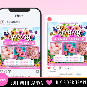 Spring Bake Sale Flyer, Spring Sweet Treat Flyer, Bakery Flyer, Bake ...