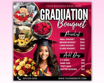 Graduation Bouquet Flyer, Graduation Flower Bouquet Flyer, Florist ...