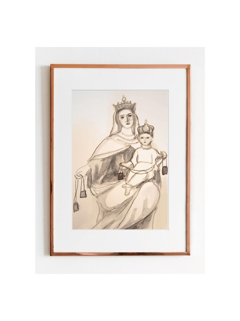 Our Lady of Mount Carmel Watercolor Print: Catholic Marian Art - Etsy