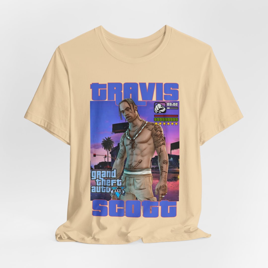 Travis Scott Shirt GTA Theme Bootleg Rap Tshirt Travis Scott Circus ...