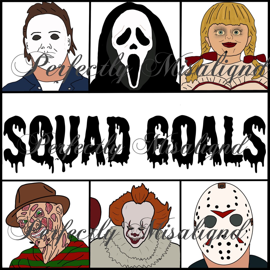 Horror Squad Goals Digital Print,horror Png, Spooky Png, Ghost Face ...