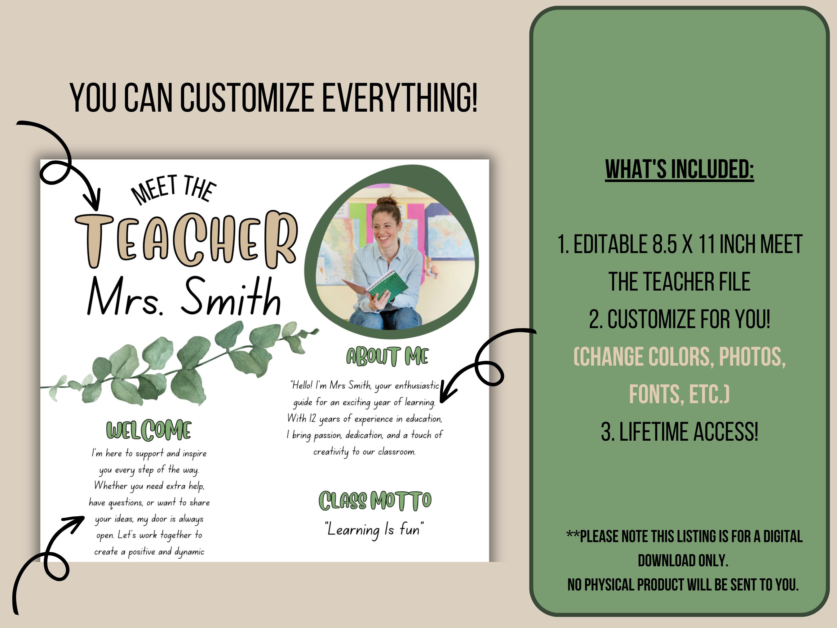 Meet the Teacher Teacher Template Back to School Flyer - Etsy