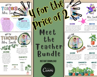 Editable Meet the Teacher Template Boho Rainbow Back to - Etsy